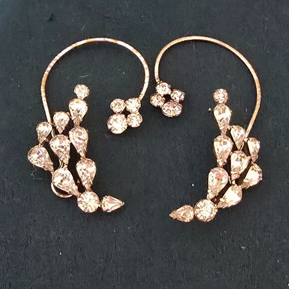 Jewelry | Vintage Glass Rhinestone Ear Cuffs | Poshmark